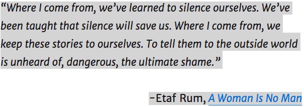 Etaf Rum, A WOMAN IS NO MAN | Writer's Voice